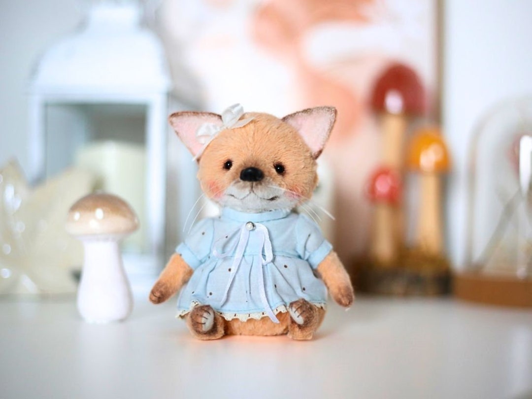 Teddy Fox Girl, OOAK Plush Stuffed Animal Toy as Birthday Gift, Fox Art ...
