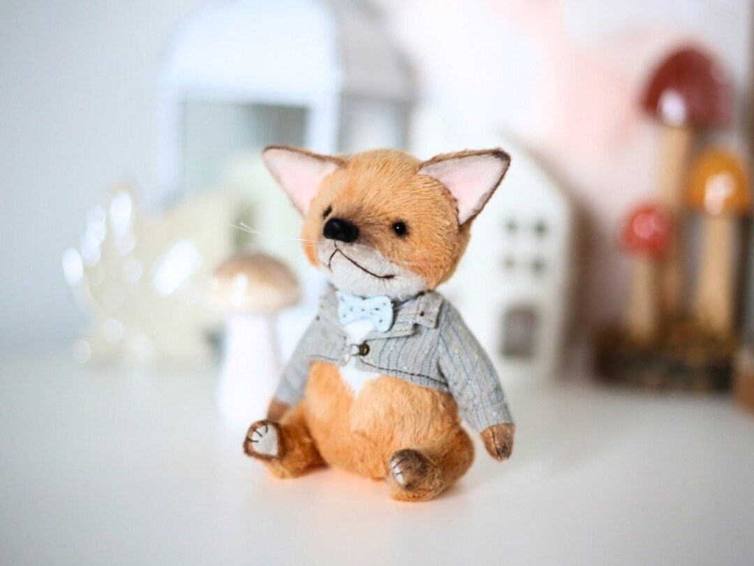 Teddy Fox Boy, Plush Stuffed Animal Toy as Birthday Gift, Fox Art Doll ...