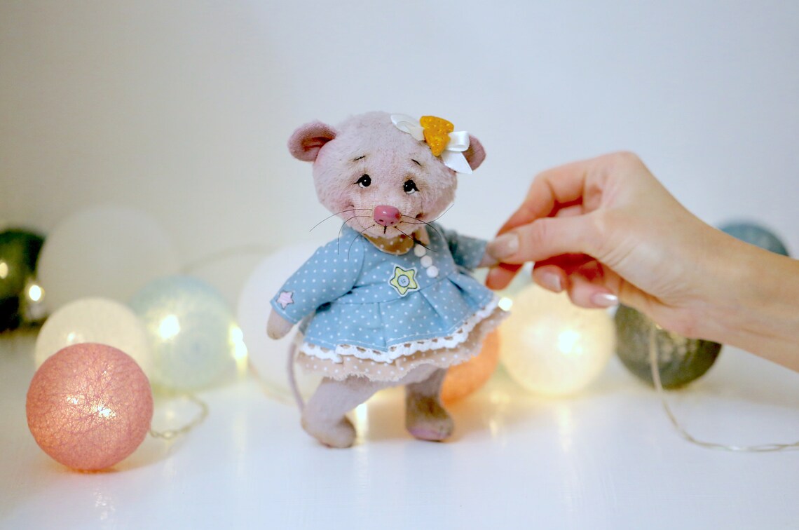 Doll Animal Teddy Mouse Figurine as Christmas Stocking Gift - Etsy