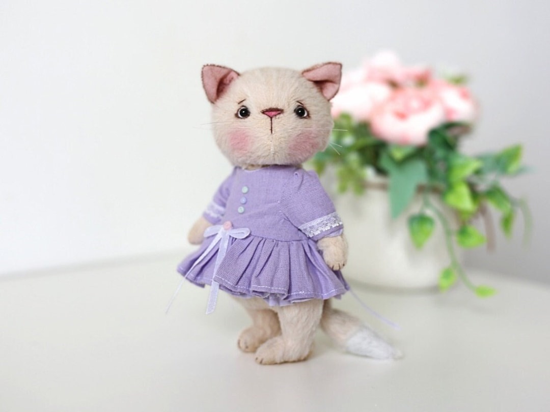 Stuffed Small Cat Toy as Birthday Gift, Cat Figurines for Cat Lover ...