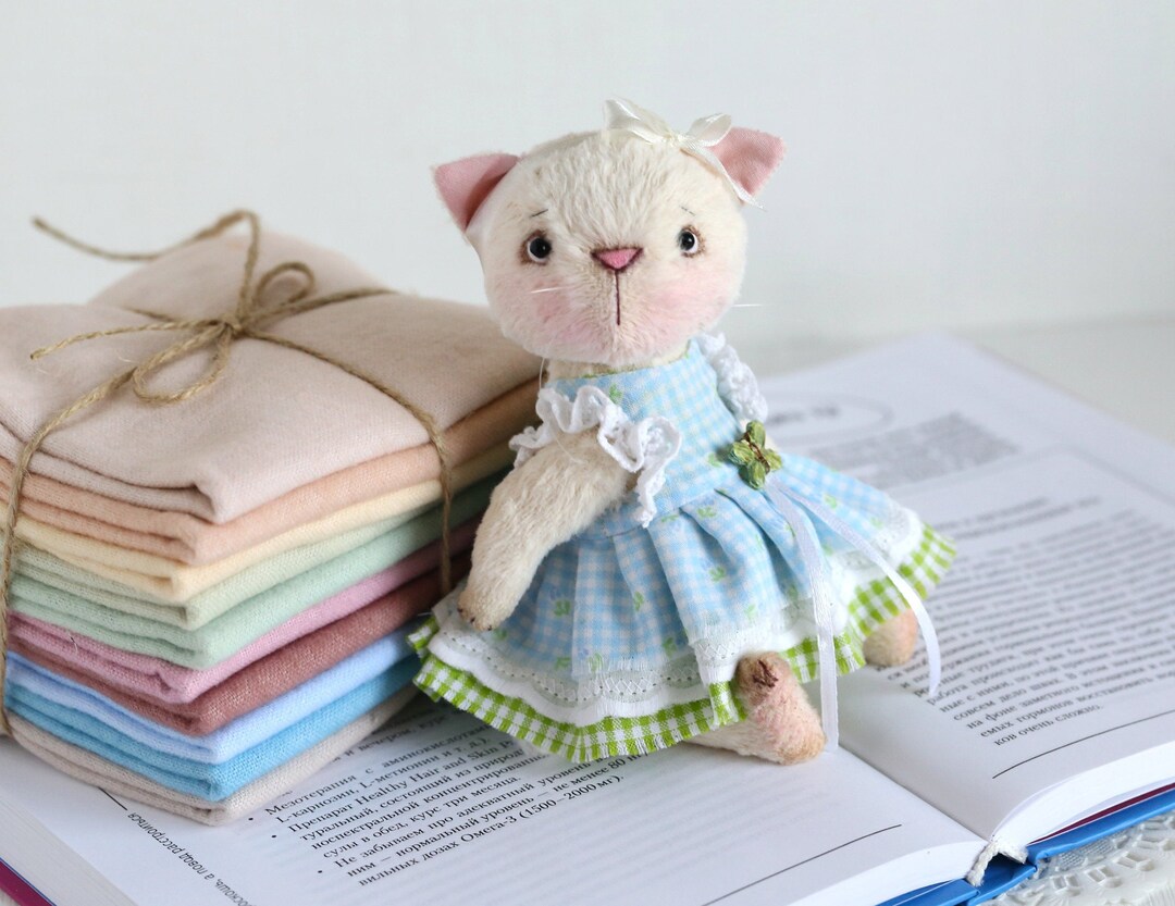 Stuffed Teddy Cat Plush Toy, Art Cat Doll Animal, Unique Pet Gift ...