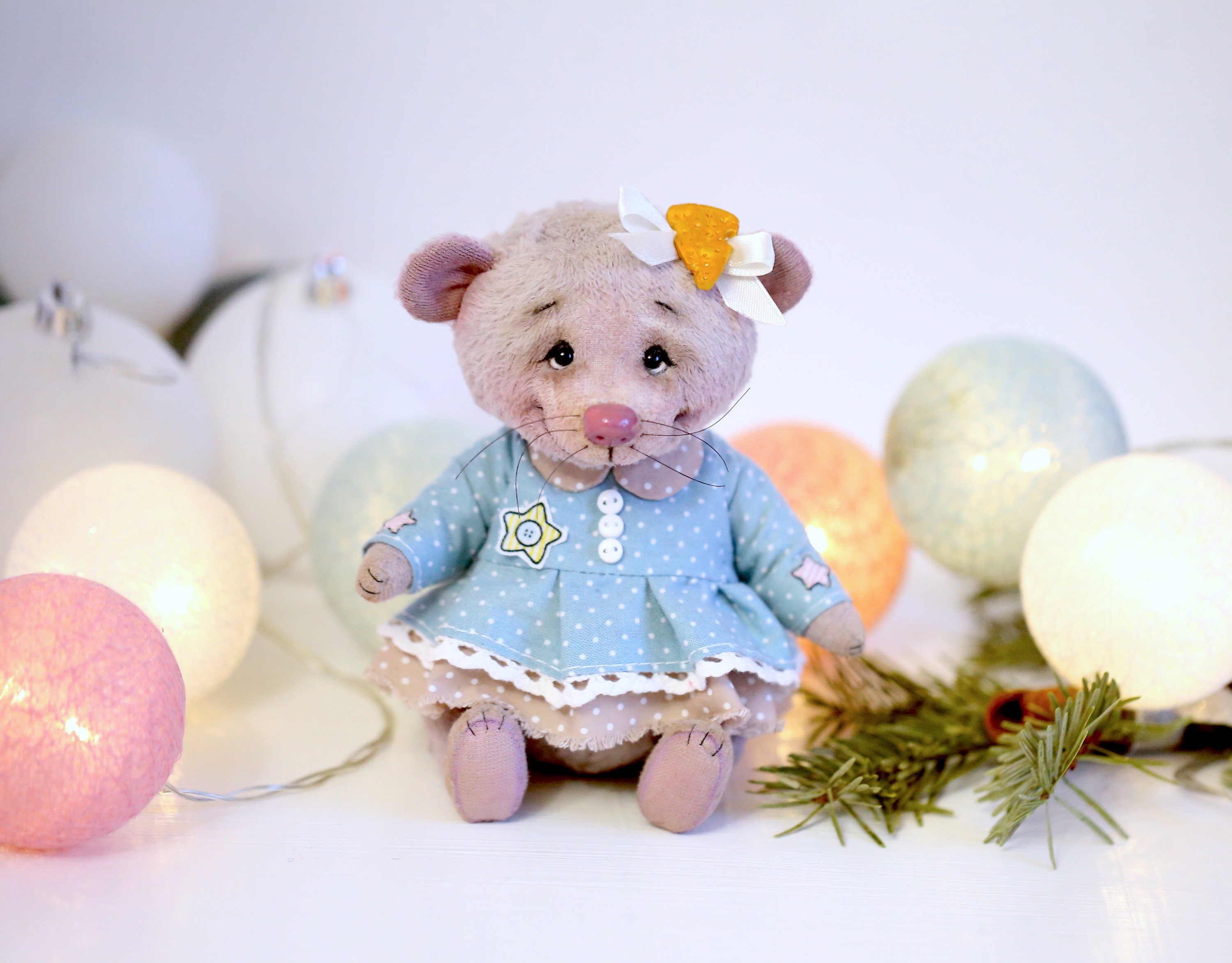 Doll Animal Teddy Mouse Figurine as Christmas Stocking Gift - Etsy