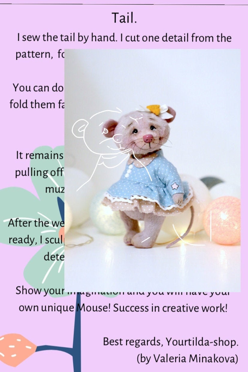 Teddy Mouse Toy Sewing PATTERN Pdf,diy Mouse Figurine, Plush Rat Toy ...