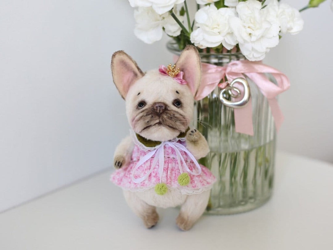 Handmade French Bulldog Toy, Custom Plush Teddy Dog Toy, Realistic Dog ...