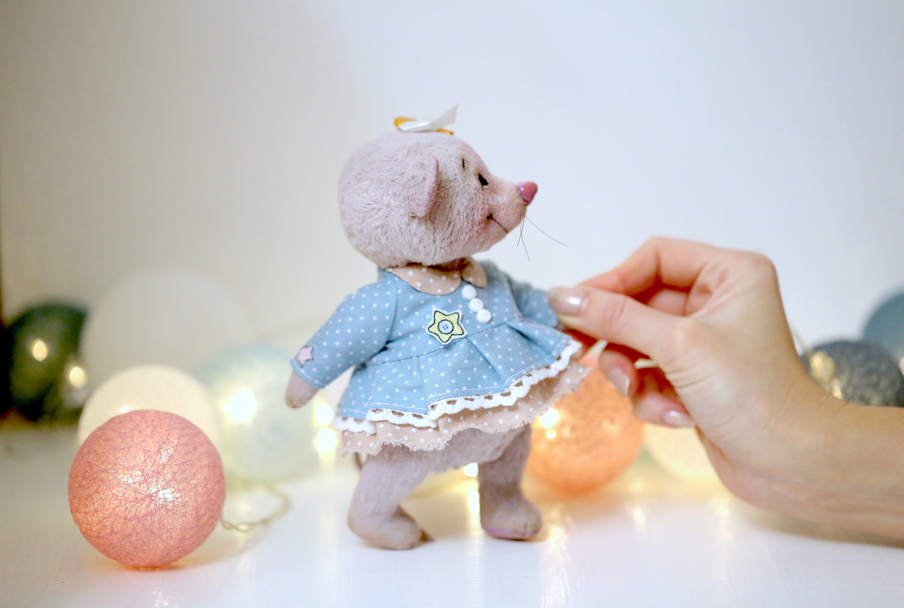 Doll Animal Teddy Mouse Figurine as Christmas Stocking Gift - Etsy