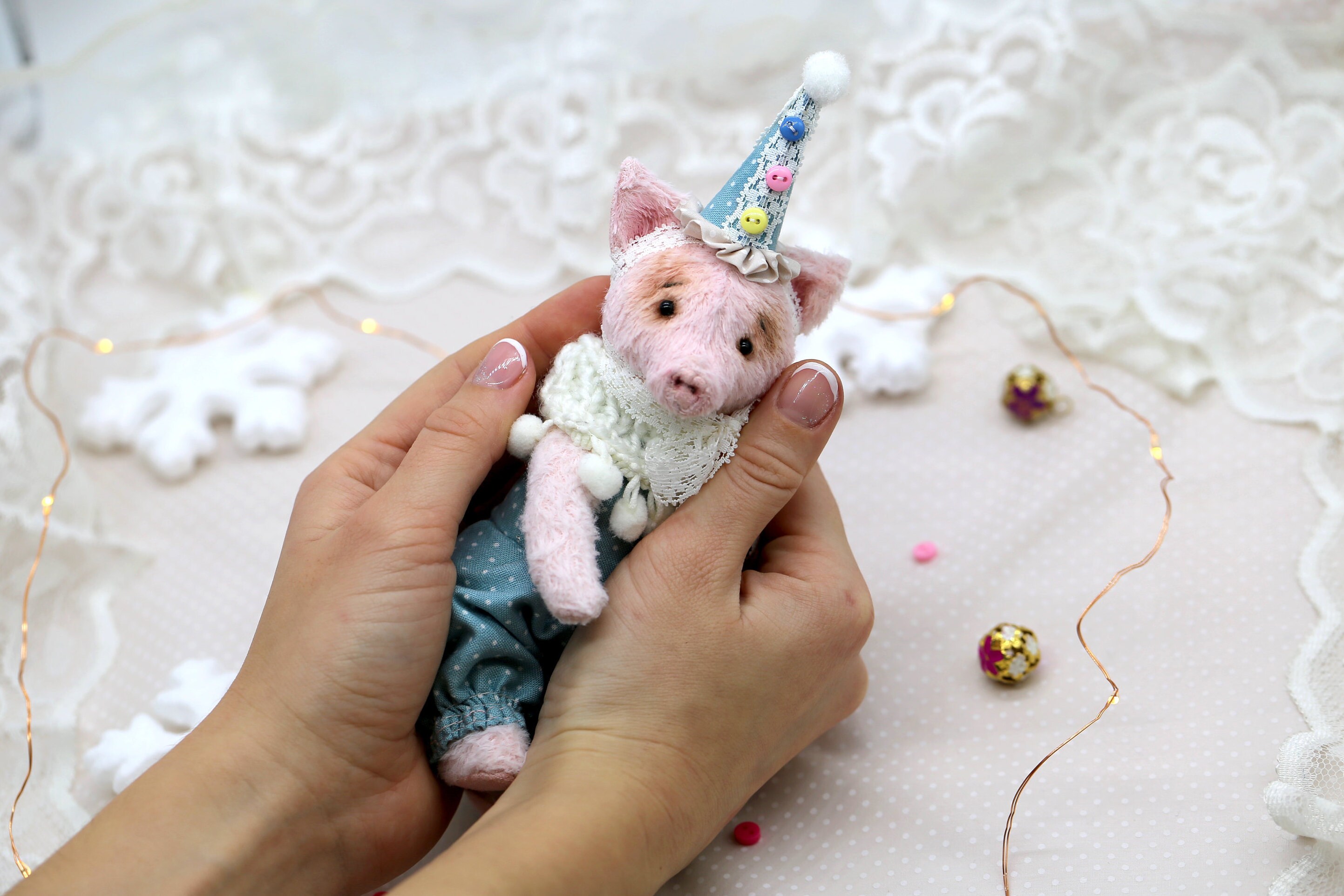 Pig Stuffed Animal Toy Figurine, Teddy Pig Doll, Birthday Piggy Toy as ...