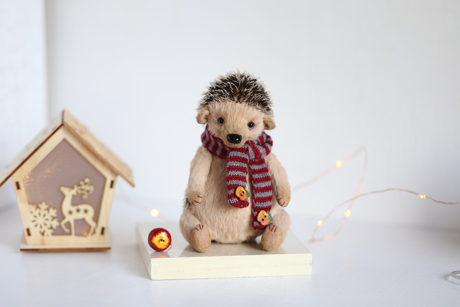 Plush Hedgehog Ooak Teddy Toy as Christmas Stocking Gift, Stuffed ...