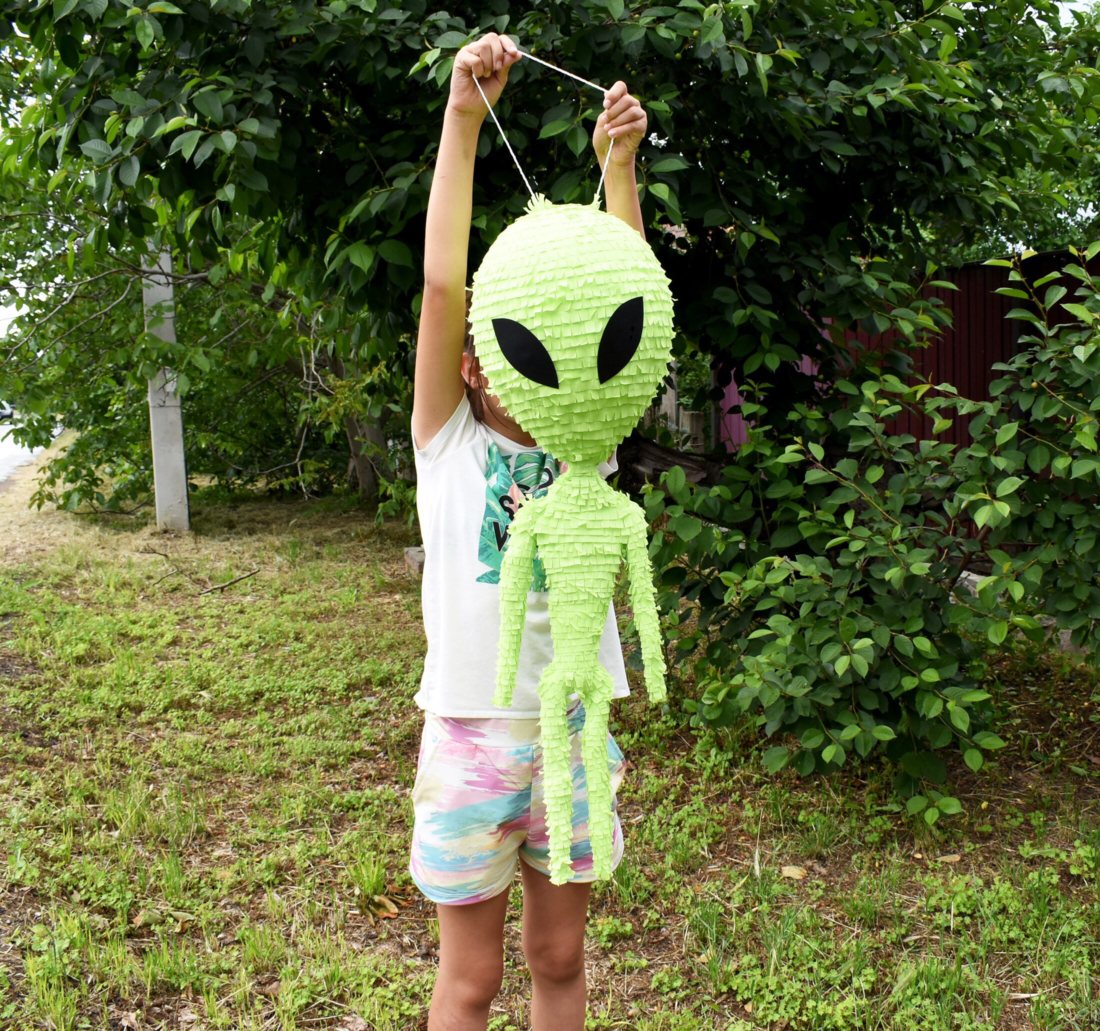 Ready to Ship Green Alien Pinata Theme Pinata Alien Party | Etsy