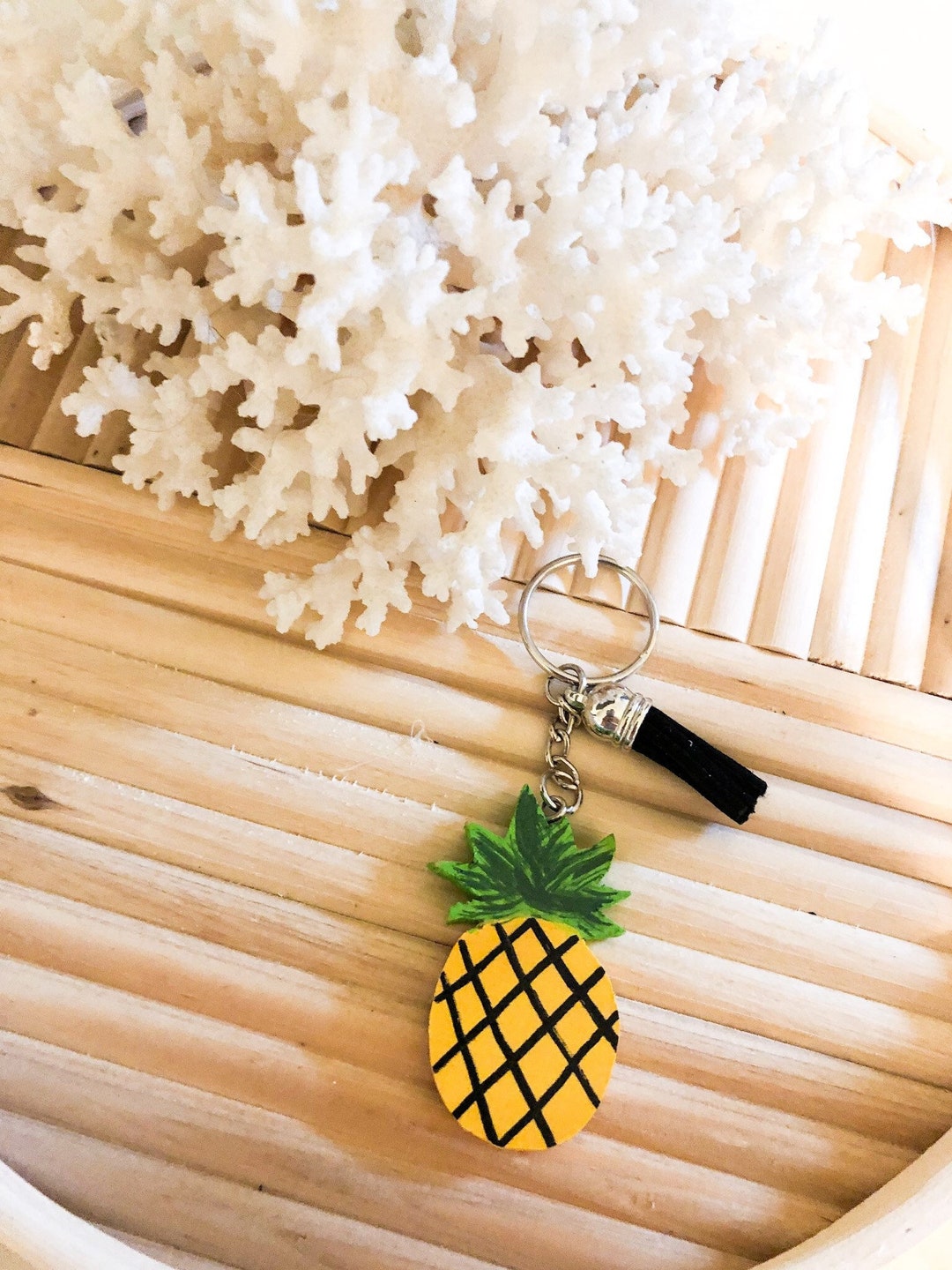Pineapple Key Chain, Tassel Key Ring, Pineapple Keyring, Trendy ...