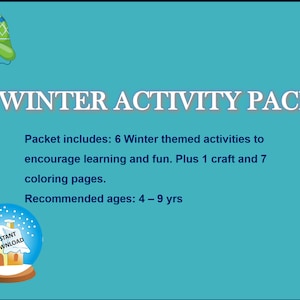 Winter Activity Pack - Etsy