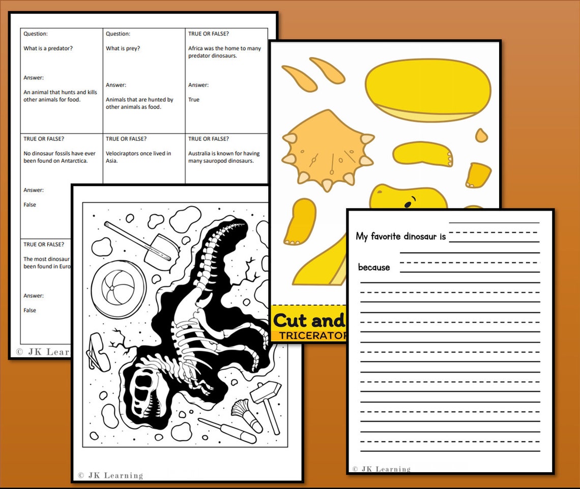 Dinosaur Field Guide: Dinosaur Learning and Trivia Activity - Etsy