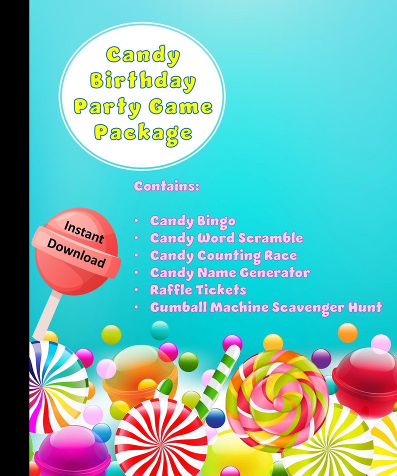 Candy Birthday Party Game Bundle - Etsy