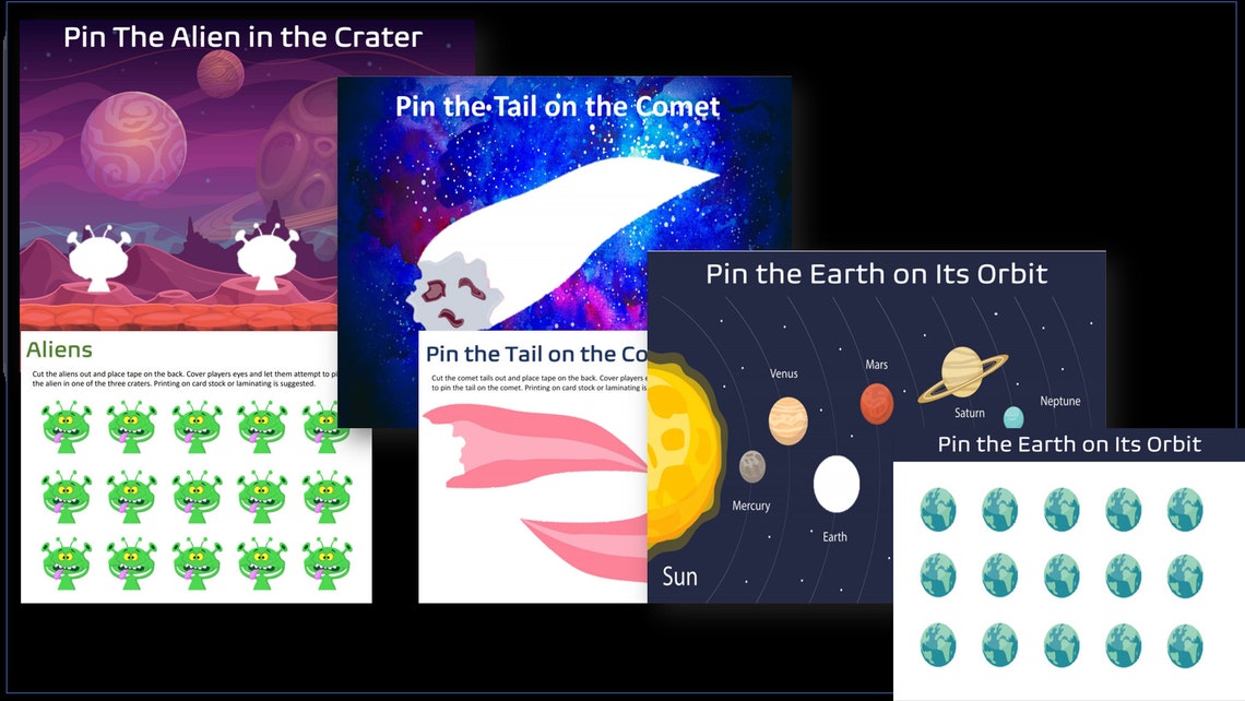 Out of This World: Space Themed Games - Etsy