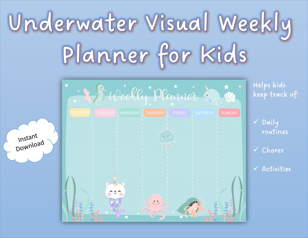 Underwater Planner for Kids - Etsy