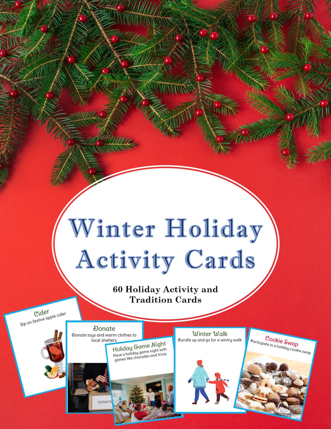 Winter Holiday Activity Cards - Etsy