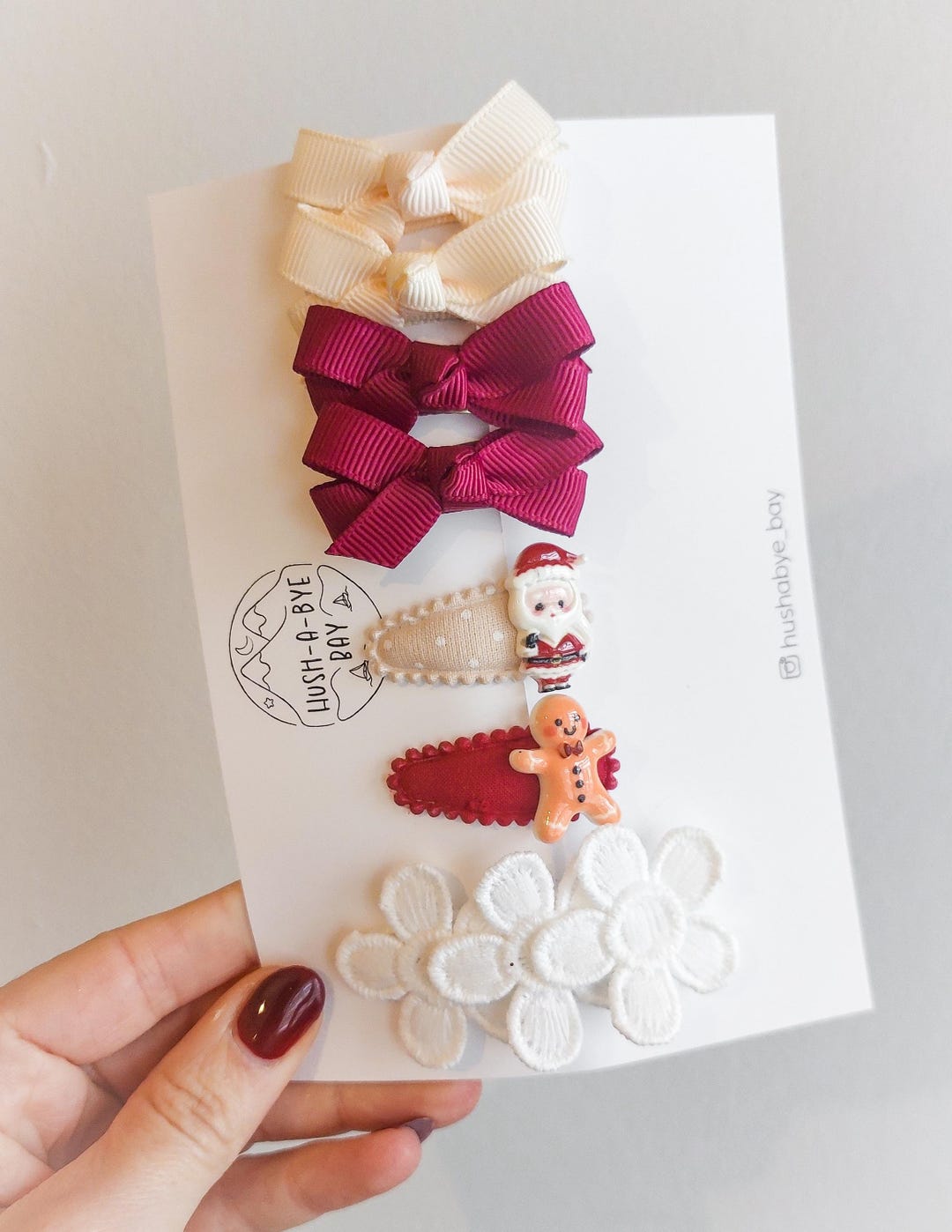 Baby Christmas Hair Clips, First Hair Clips, Baby Snap Clips, Christmas ...