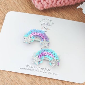 Rainbow Hair Clip Sequin Rainbow Hair Clip Girls Hair Clip - Etsy