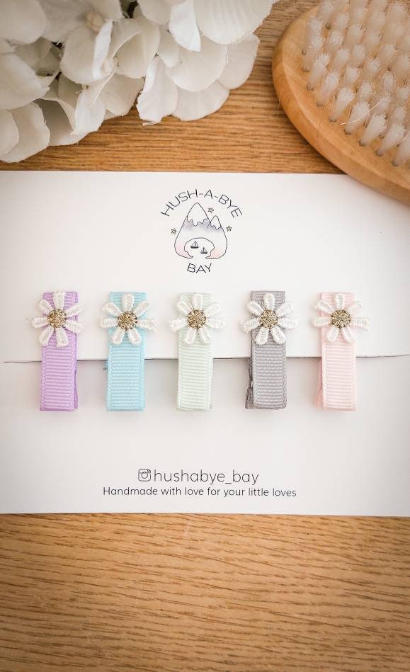 Baby Hair Clips Fully Lined Clips Baby Fringe Clips First - Etsy UK