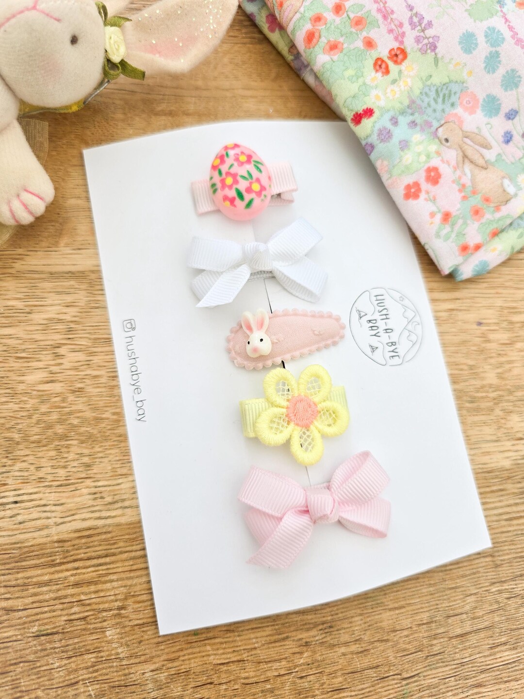 Easter Baby Hair Clips, Baby Hair Clips, Fully Lined, Bunny Hair Clips ...
