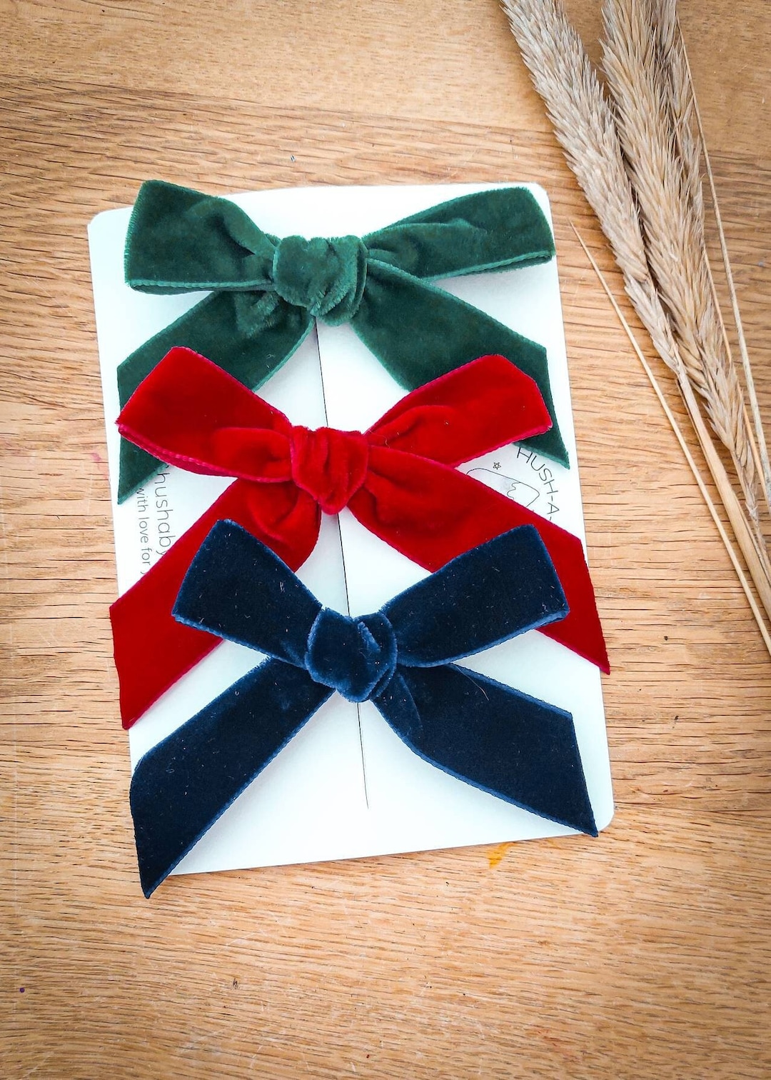 Christmas Velvet Hair Bows, Red Velvet Bows, Velvet Bows, Navy Bow ...