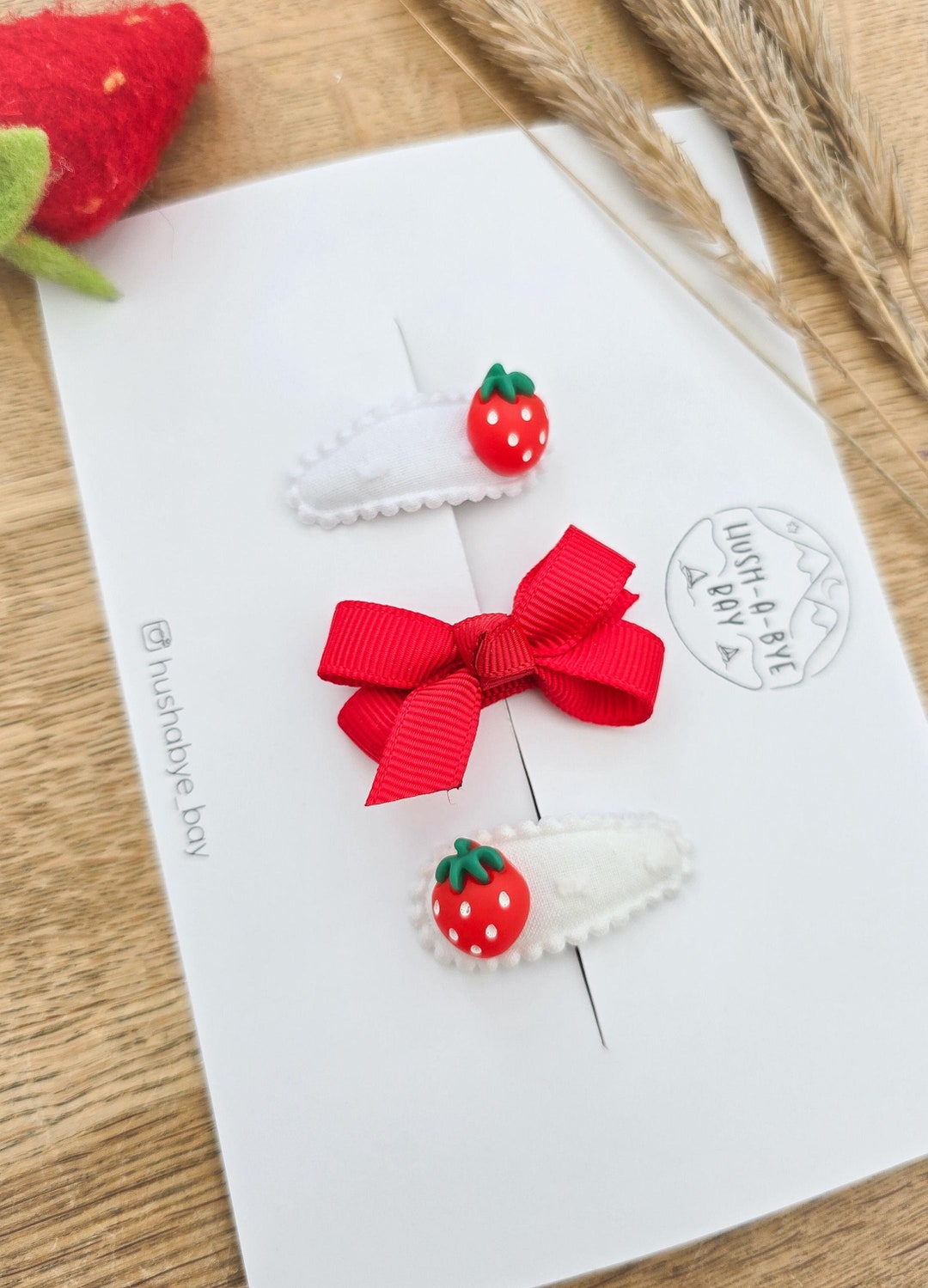Strawberry Hair Clips, Baby Hair Clips, Red Hair Clips, Baby Snap Clips ...
