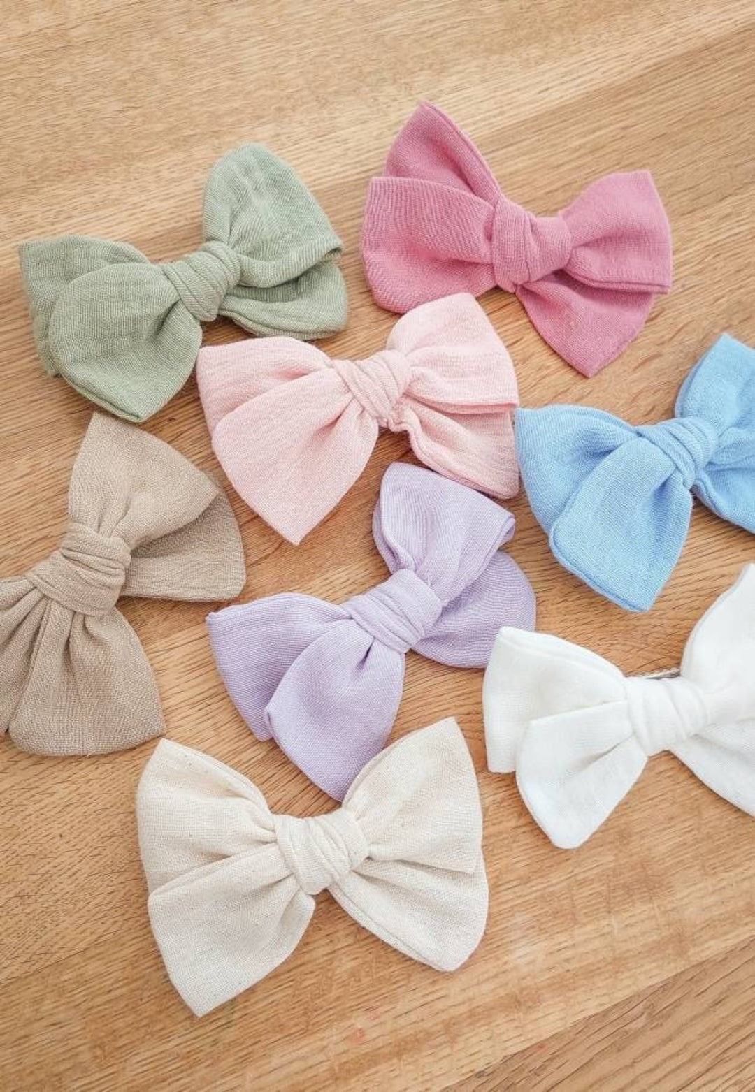 Girls Hair Bows Baby Hair Bows Toddler Hair Bows Linen - Etsy