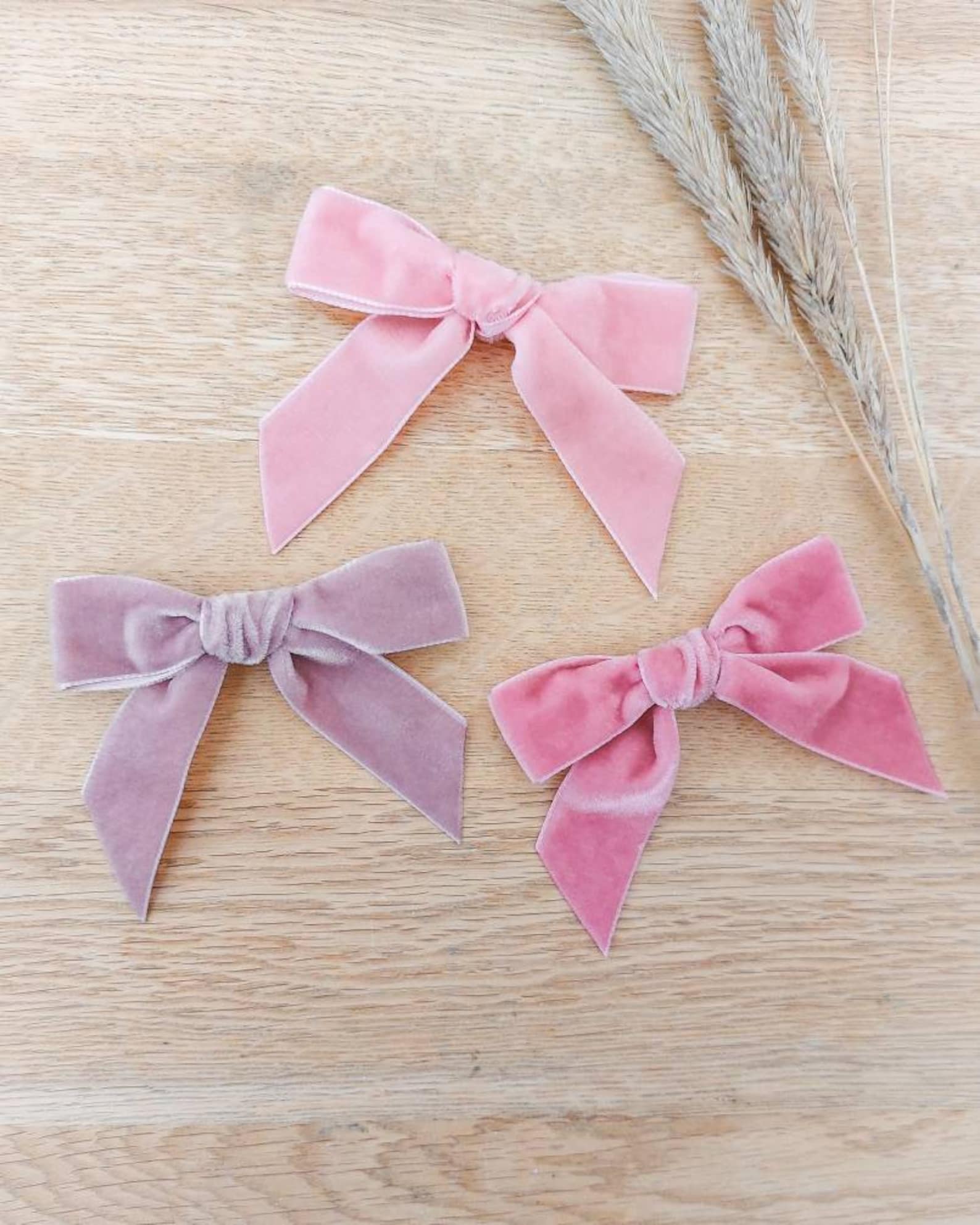 Pink Velvet Hair Bows, Pink Hair Bows, Velvet Bows, Pink Bow, Baby Bows ...