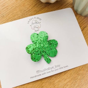 St Patricks Day Hair Clip, Shamrock Hair Clip, Glitter Shamrock, Fringe ...