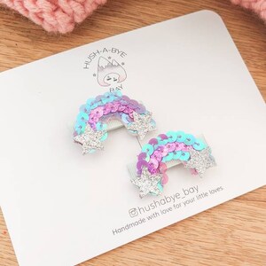 Rainbow Hair Clip Sequin Rainbow Hair Clip Girls Hair Clip - Etsy
