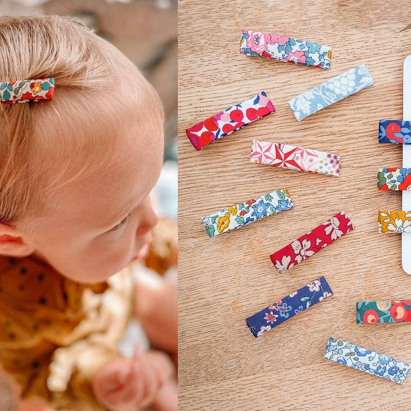 Baby Hair Clips With Fabric - Etsy UK