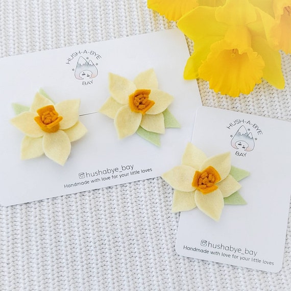 Daffodil Hair Clip Easter Hair Clip Baby Hairclip Toddler | Etsy