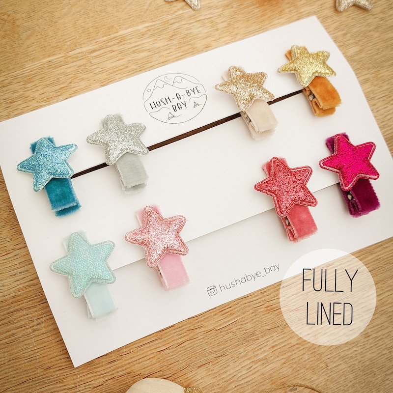 Star Hair Velvet Clips - Etsy UK