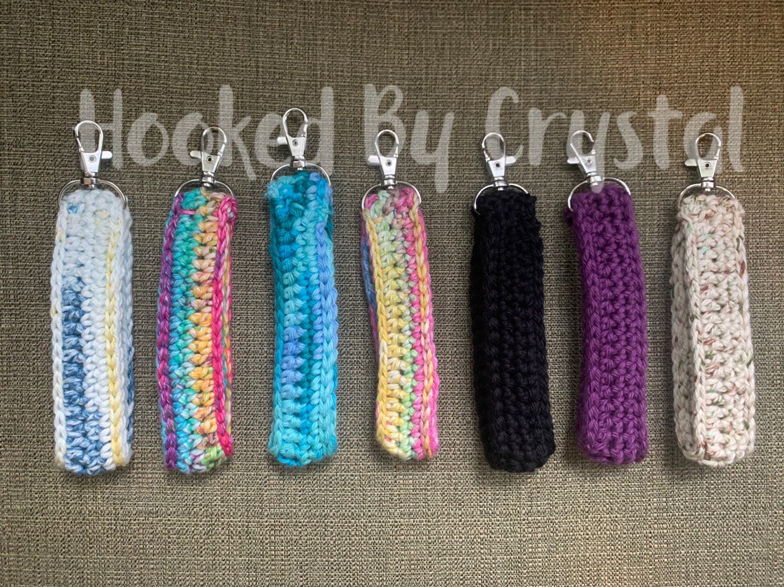 Crochet Wristlet Key Fob Key Fob Keychain Crochet Key Fob - Etsy