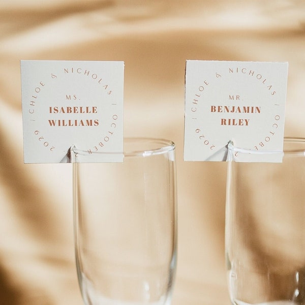 Champagne Glass Escort Cards - Etsy