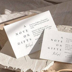 Wedding Invite Gifts Insert Template, Invitation Enclosure Card, A Note ...