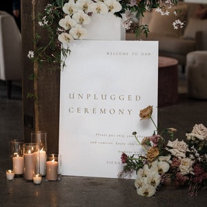 Gold Unplugged Ceremony Template, Unplugged Wedding Sign, Editable Gold ...