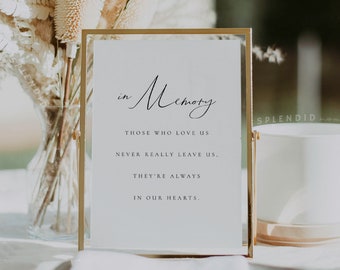 In Loving Memory Sign Template in Remembrance Sign Printable - Etsy