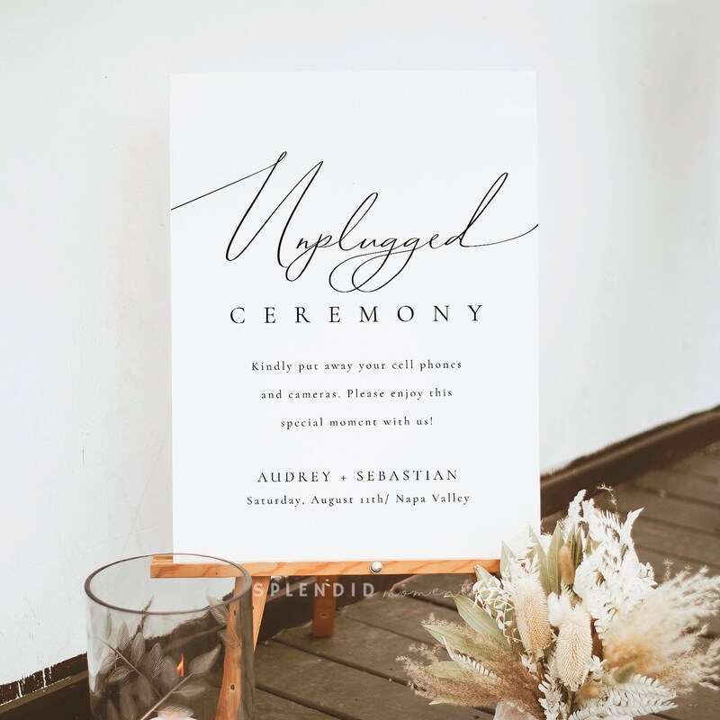 Unplugged Ceremony Sign - Etsy
