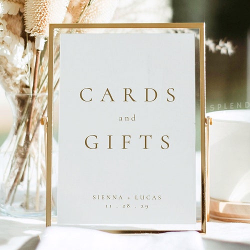 Modern Rust Gold Cards and Gifts Sign Template Gold Wedding - Etsy
