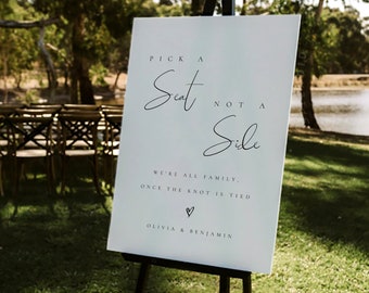Downloadable Printable Pick a Seat Not a Side Wedding Sign - Etsy