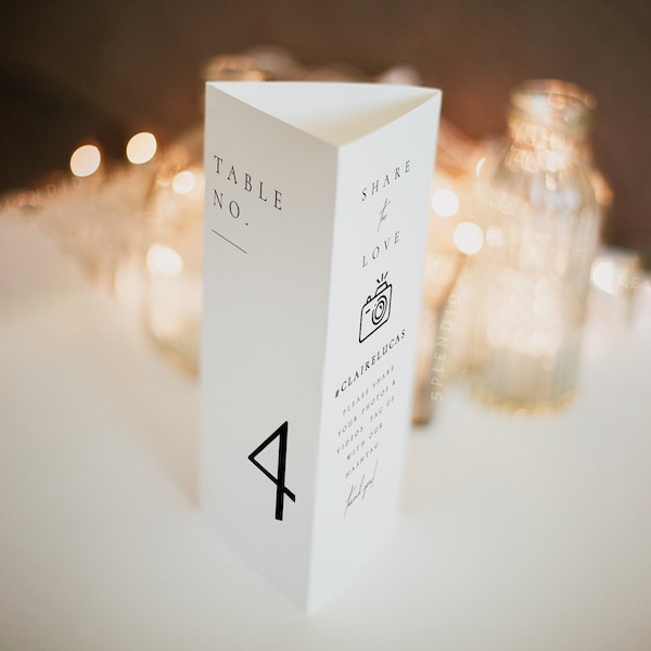 Wedding Folded Table Numbers - Etsy