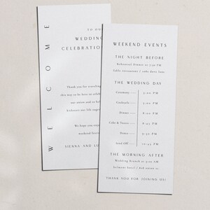 Wedding Itinerary Card Template, Order of Events Sign, Wedding Agenda ...