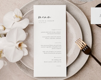 Simple Wedding Menu | Etsy