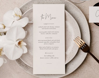 Simple Wedding Menu | Etsy