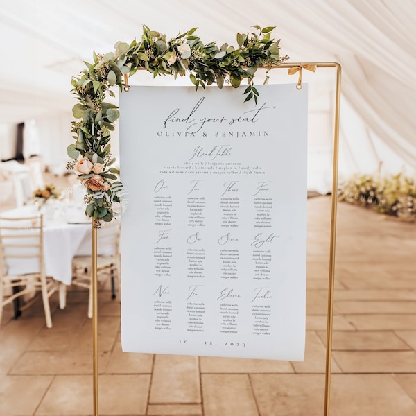 Wedding Seating Chart Sign - Etsy