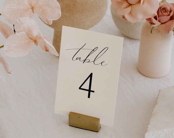 Photo Table Numbers Sign Template, Wedding Table Number With Pictures ...