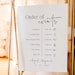 Modern Timeline Sign Template, Order of Events Sign, Wedding Day ...
