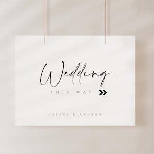 Wedding Direction Sign Template, Ceremony Reception Sign, Wedding This ...