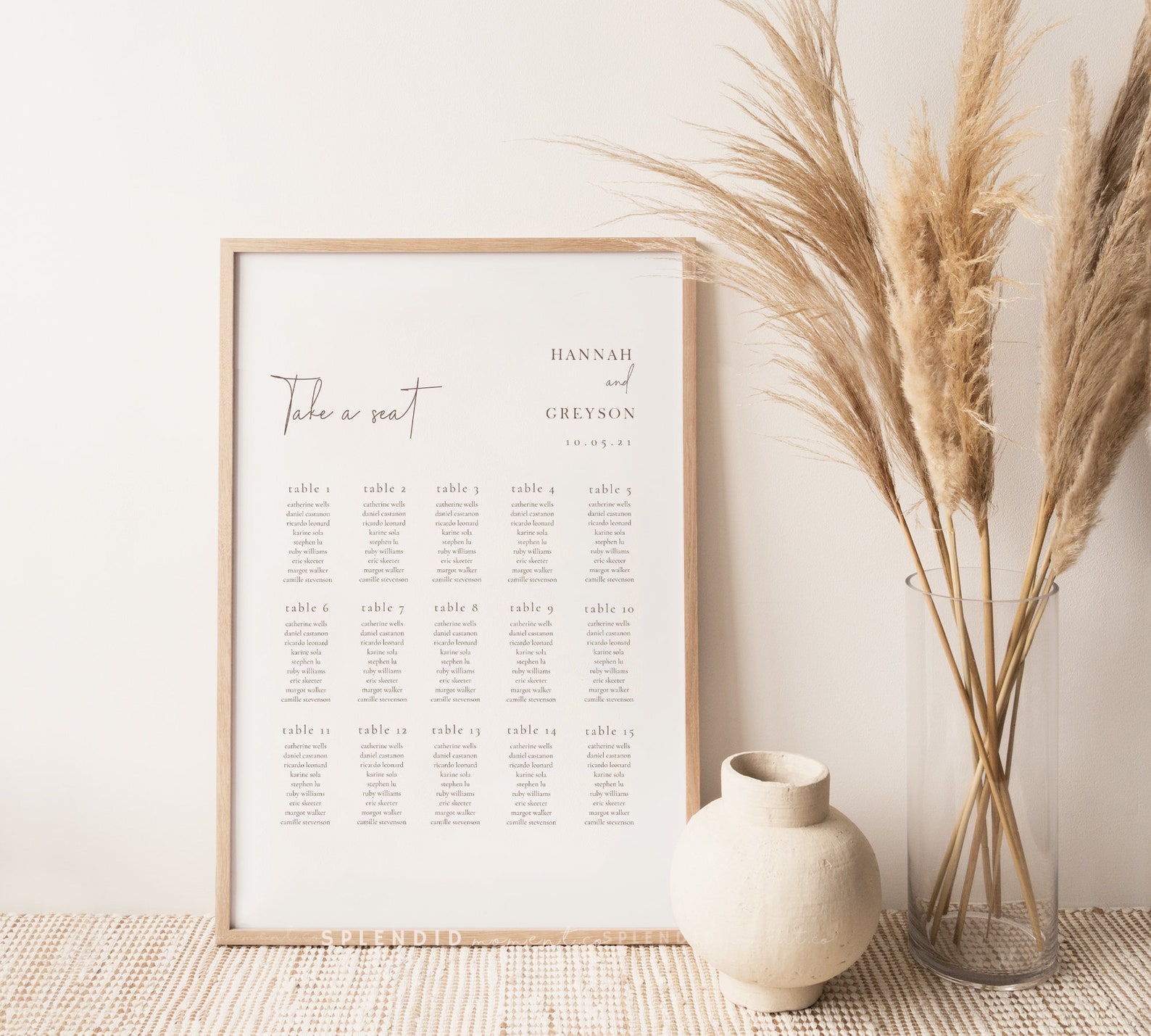 Boho Wedding Seating Chart Template Seating Chart Wedding - Etsy
