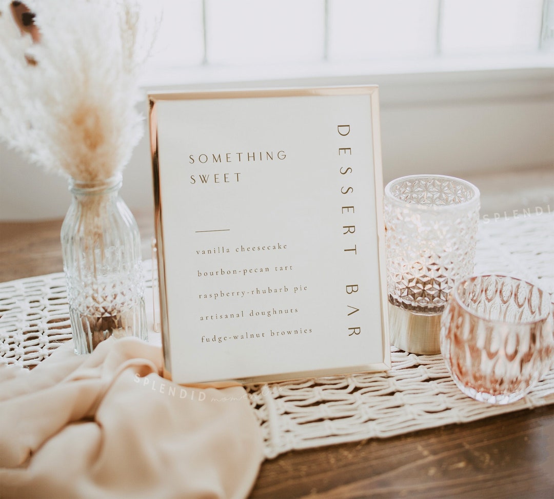 Minimalist Dessert Sign Template, Editable Modern Dessert Sign ...